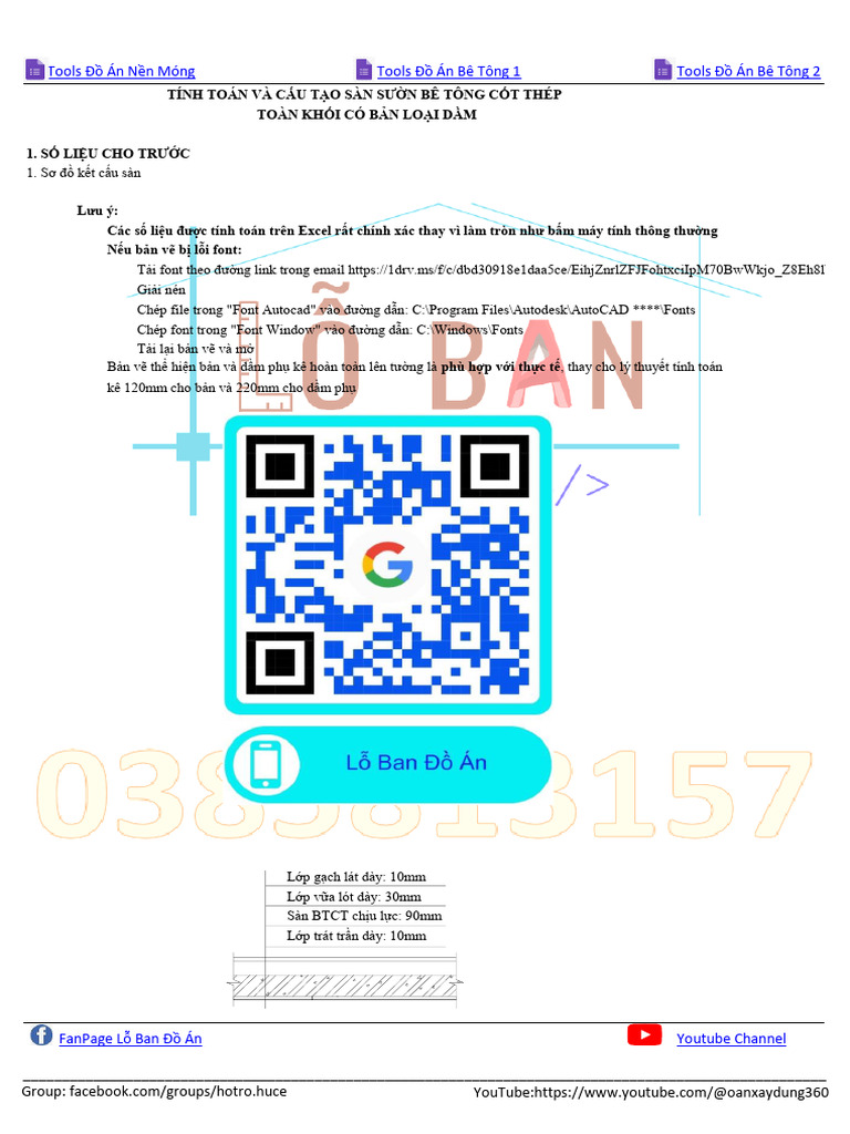 Lo Ban Do An - BTCT1 - DC3N-DP3N (TCVN 5574-2018) | PDF
