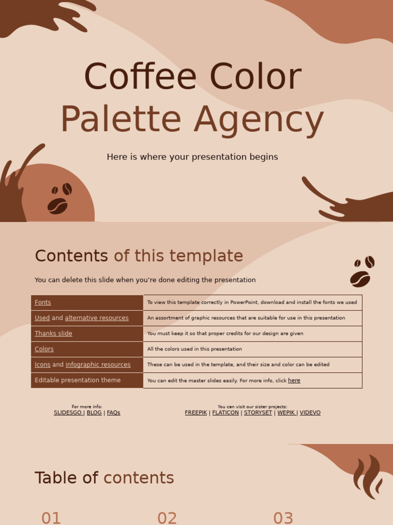 Coffee Color Palette Agency by Slidesgo | PDF | Brand