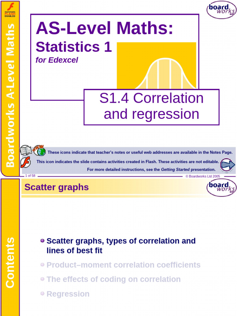 S1.4 Correlation and Regression | PDF | Linear Regression | Scatter Plot