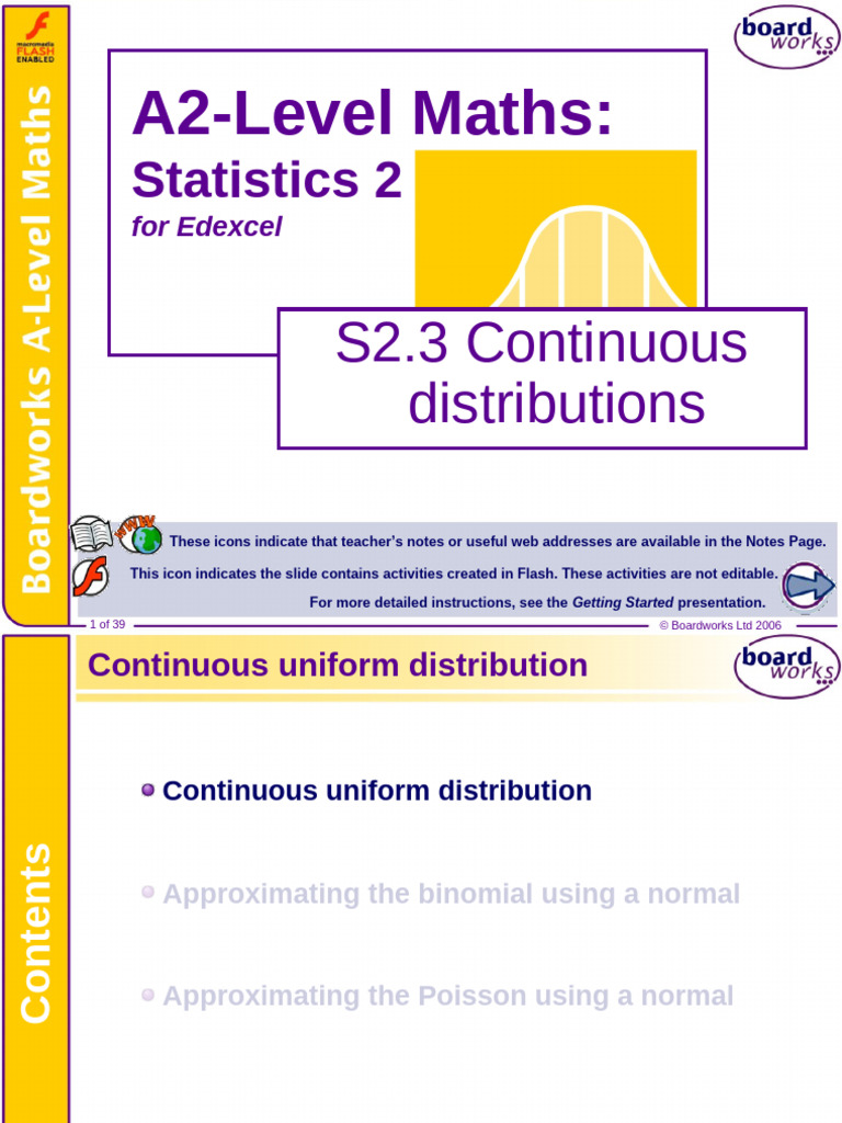 S2.3 Continuous distributions | PDF | Probability Distribution | Poisson Distribution