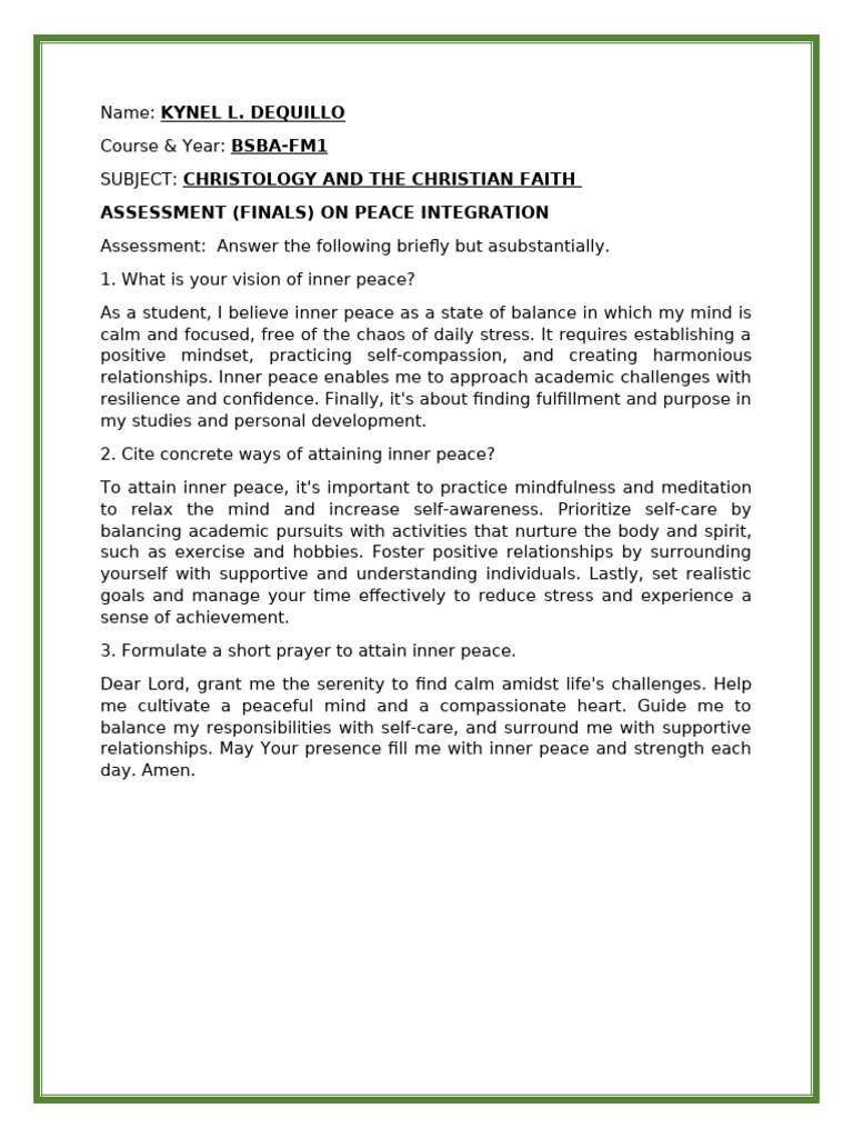 Dequillo Finals Peace Integration | PDF