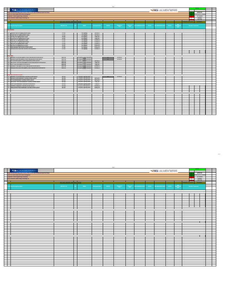 Ies-Mep Shop Drawing Log Sheet | PDF | Civil Engineering | Active Fire ...