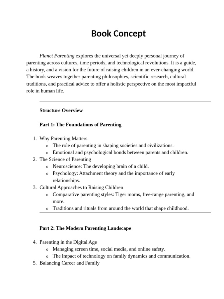 Book Concept | PDF | Attachment Theory | Parenting