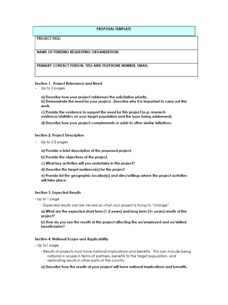 DG Grant Proposal Template | PDF | Evaluation | Sustainability