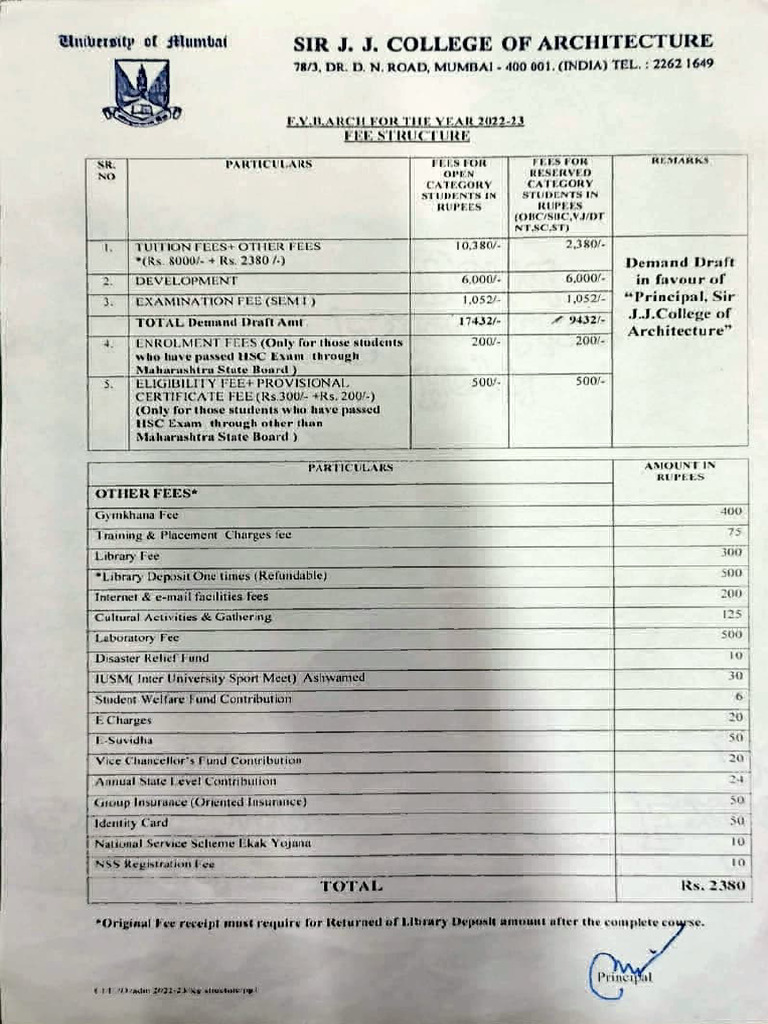 2022-23 Tuition and Fees Structure | PDF