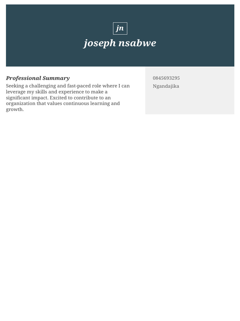 Joseph Resume 210 | PDF