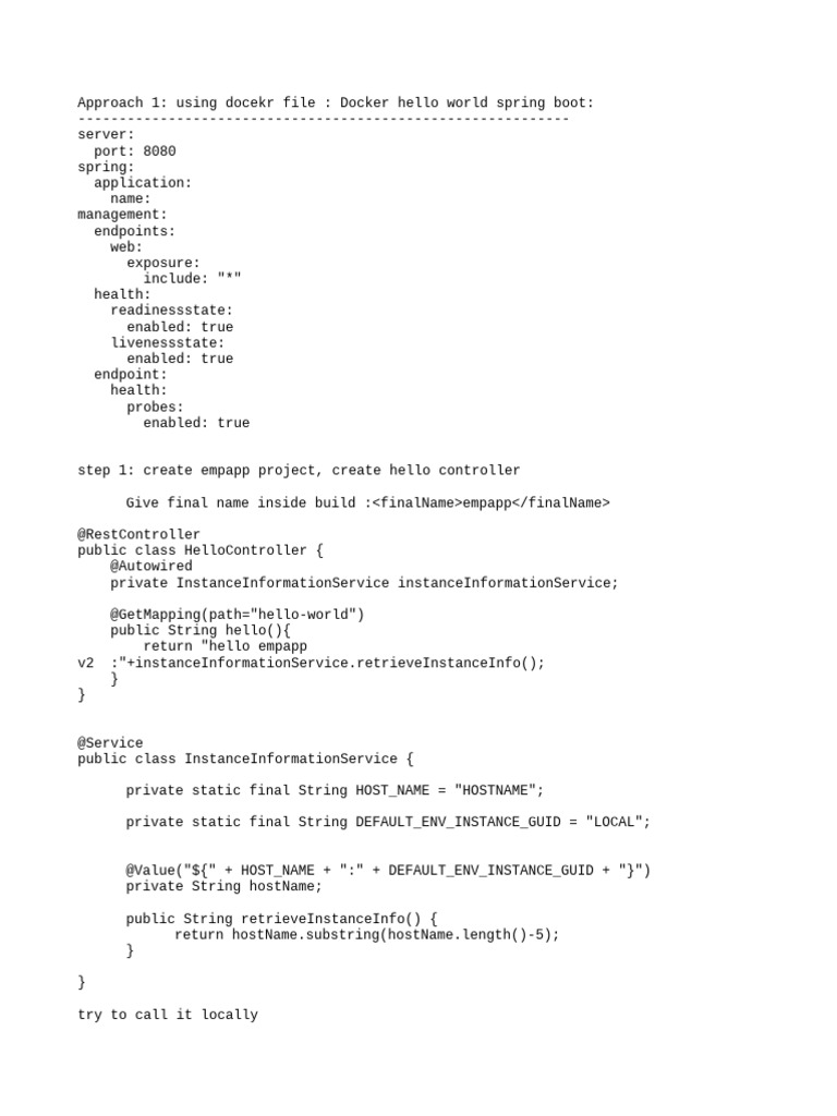 how to create spring boot app and run as docker container | PDF | Computing Platforms | System ...