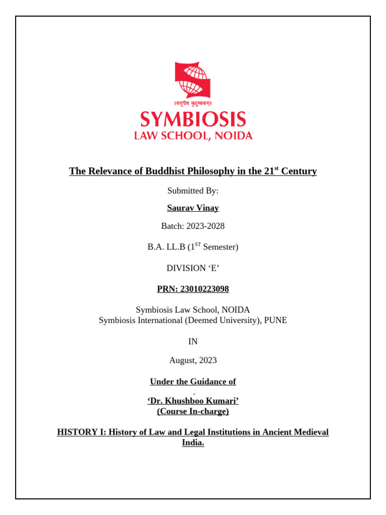 History Project (With Cover Page) | PDF | Mindfulness | Buddhist Philosophy