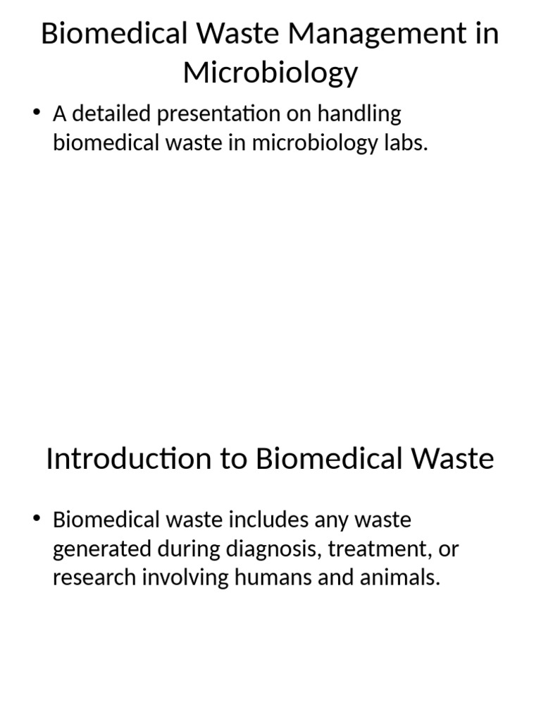Biomedical Waste Management With Images | PDF