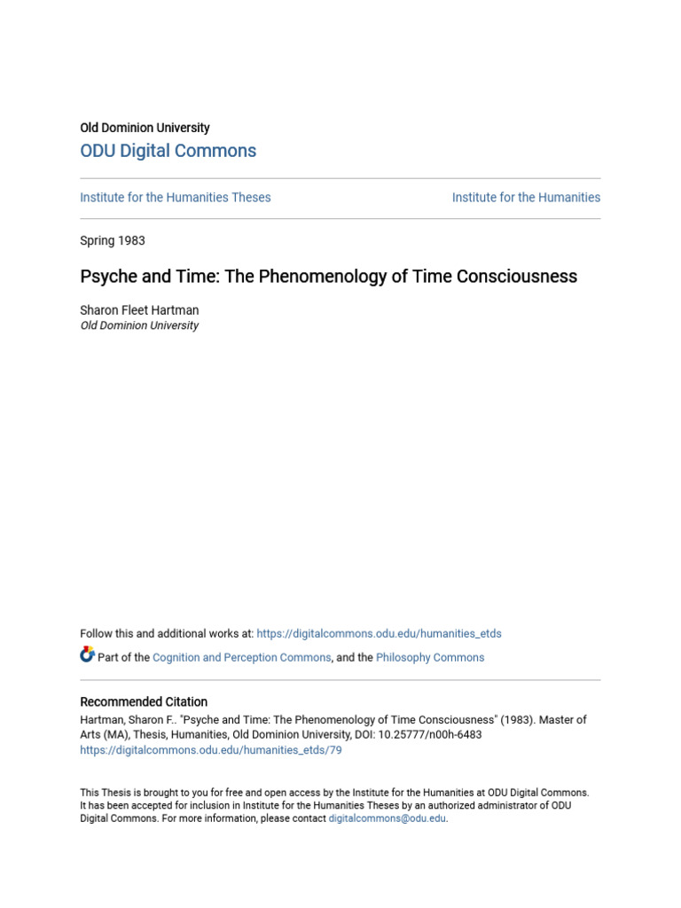 Psyche and Time_ the Phenomenology of Time Consciousness | PDF | Henri Bergson | Time