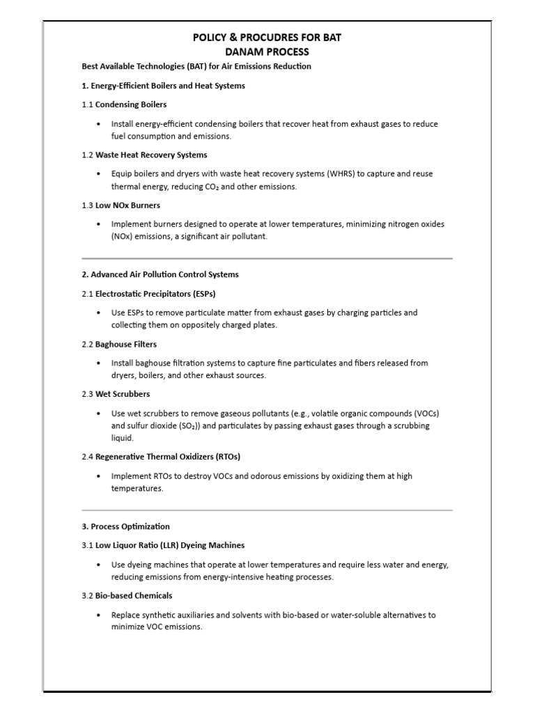 Best Available Technologies for Air Emissions | PDF | Exhaust Gas ...