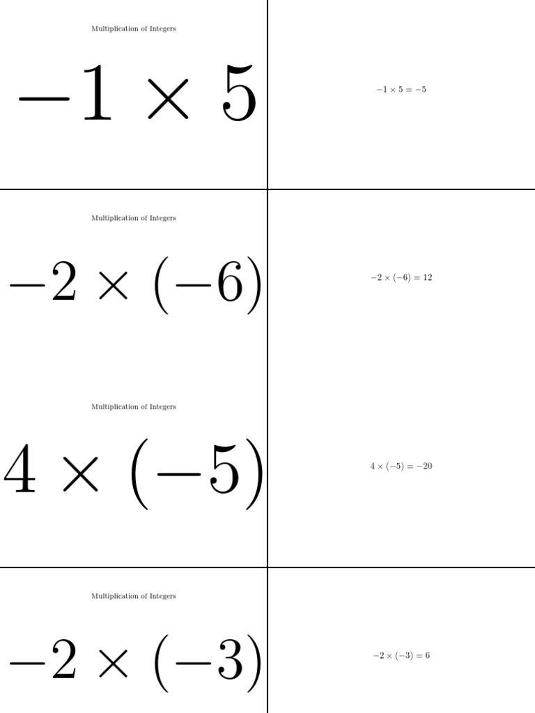 multiplication-of-integers | PDF