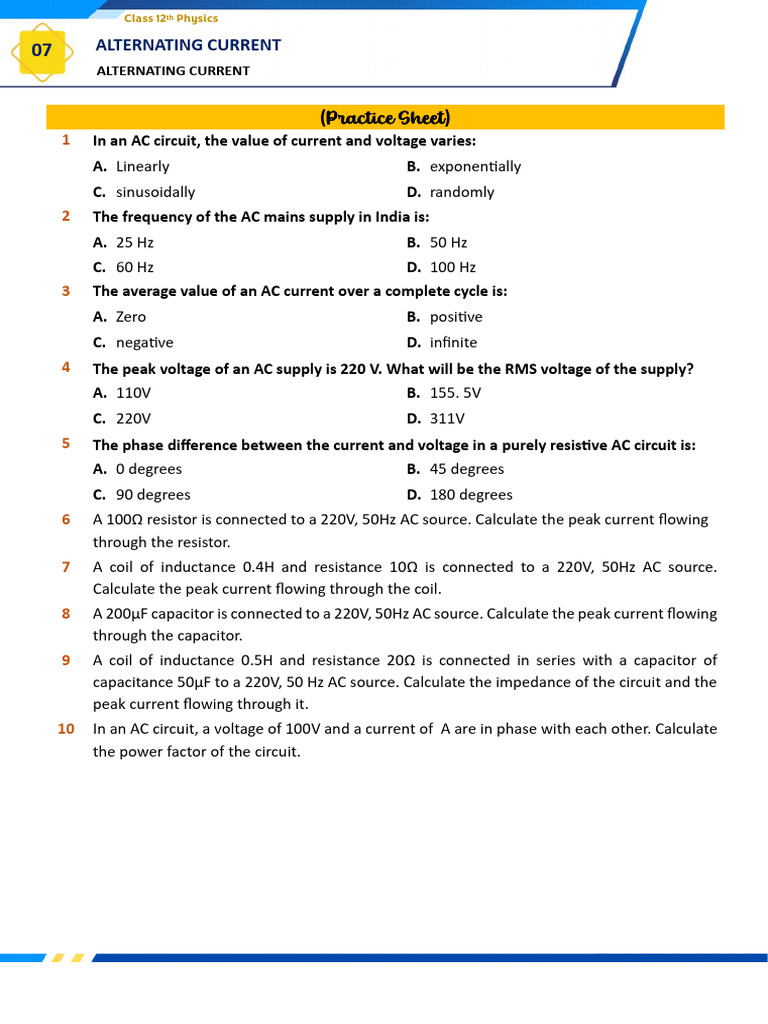 Alternating Current | PDF