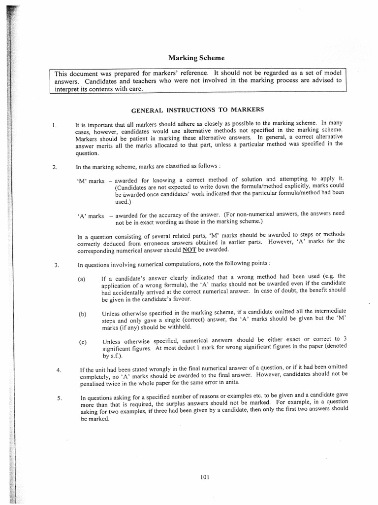 HKCEE Physics - Past Paper 2008 - Paper 1 - LQ Marking | PDF