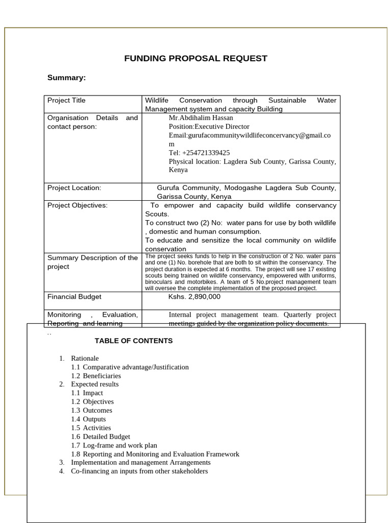 Wildlife Conservation Funding Appeal | PDF