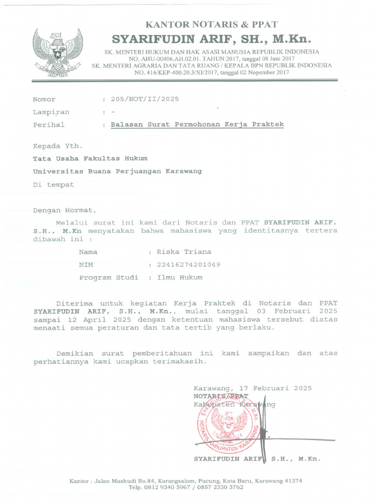 Surat Balasan Riska | PDF