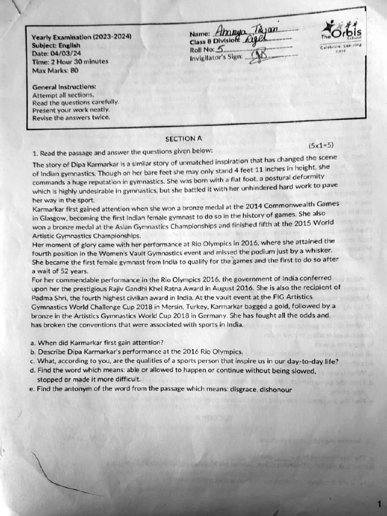 English Sample Paper | PDF