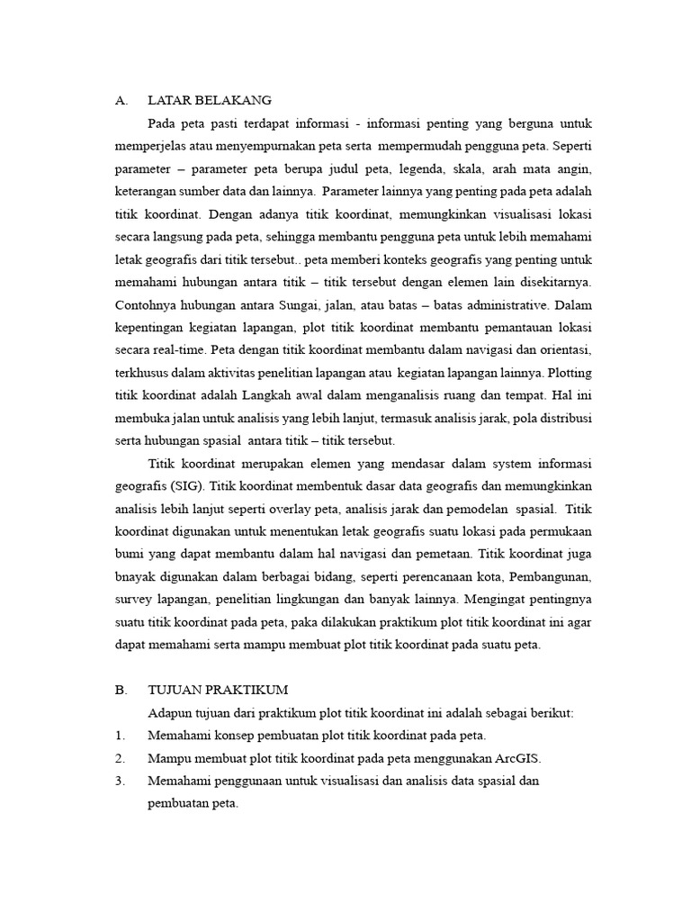Laporan Sig Plot Titik Koordinat Pdf