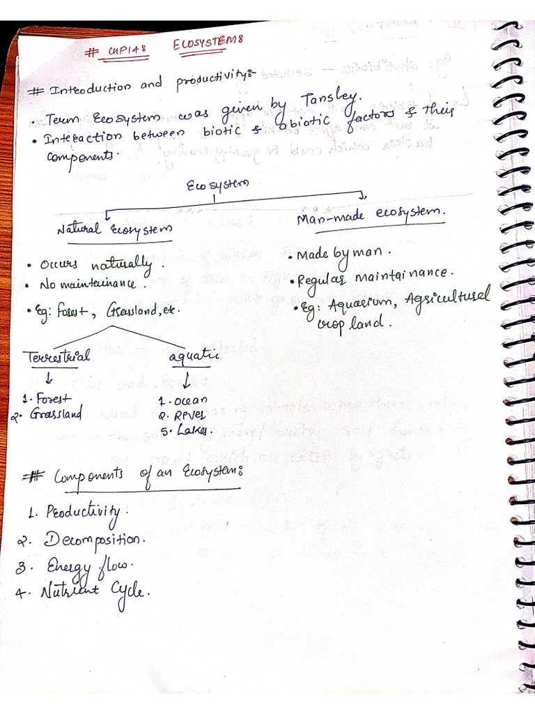 Ecosystem Clas Notes PDF | PDF