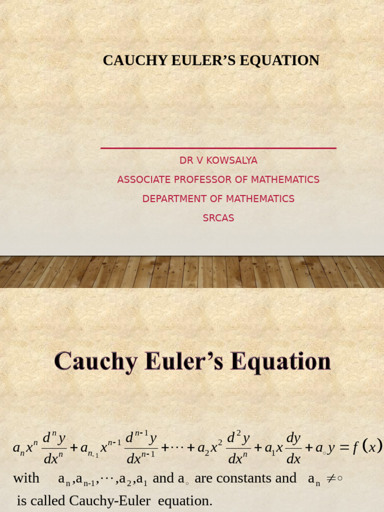 Cauchy Linear Equation | PDF | Equations | Mathematical Concepts