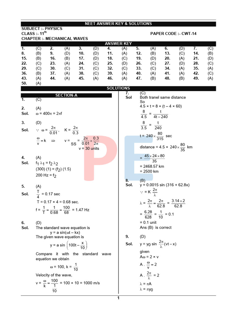 MECHANICAL-WAVES-SOLUTION | PDF | Sound | Waves