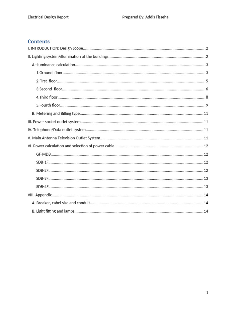 EL Ato Addis M Design Report | PDF | Compact Fluorescent Lamp | Lighting