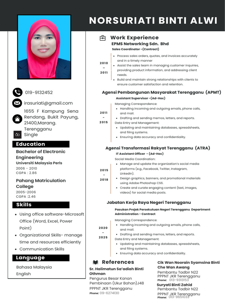 NORSURIATI ALWI RESUME (1) | PDF | Computing