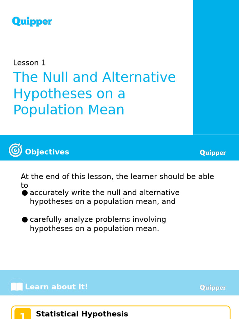 Formulates Null and Alternative Hypotheses | PDF | Hypothesis | Null ...