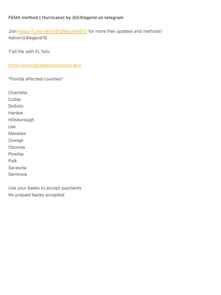 User433701 FEMA Method (Hurricane) | PDF