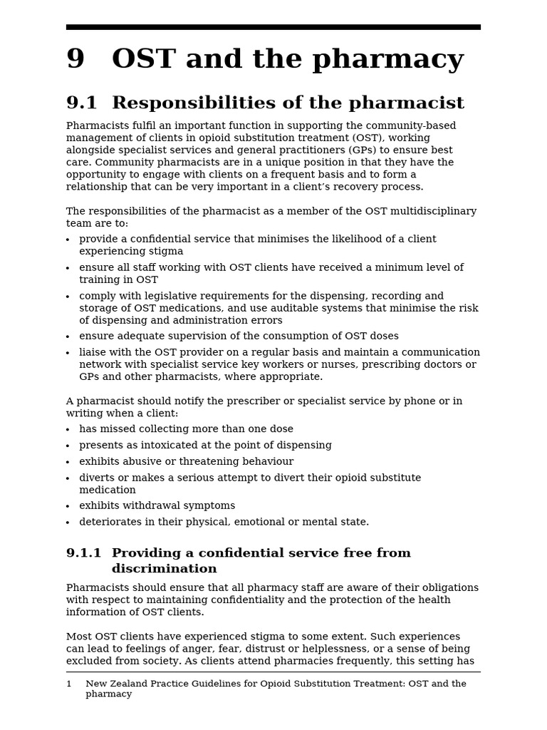 Guidelines Opioid Substitutation Treatment Section9 | PDF | Medical ...