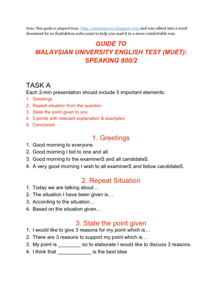 MUET Speaking Guide | PDF | Laptop | Internet