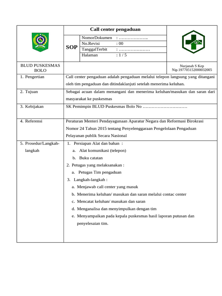 Sop Call Center | PDF