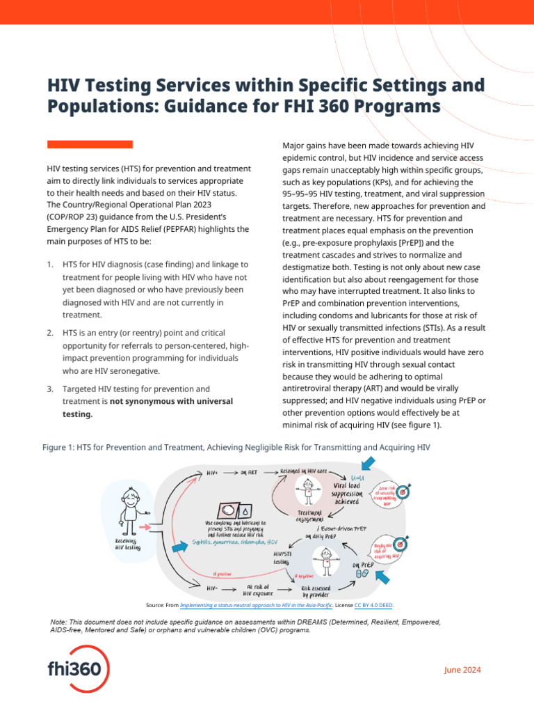 HIV Testing Services Guidance for FHI 360 | PDF | Sexually Transmitted ...