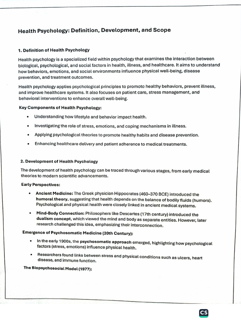 Health Psychology | PDF
