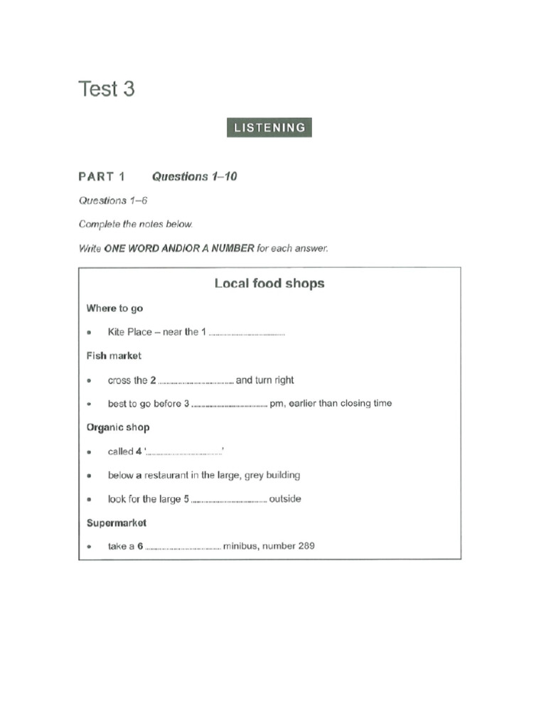 Complete Listening Tests | PDF