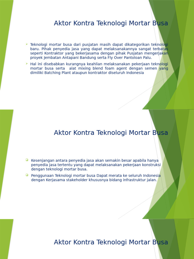 Aktor Penentang Inovasi Mortar Busa [Autosaved] | PDF