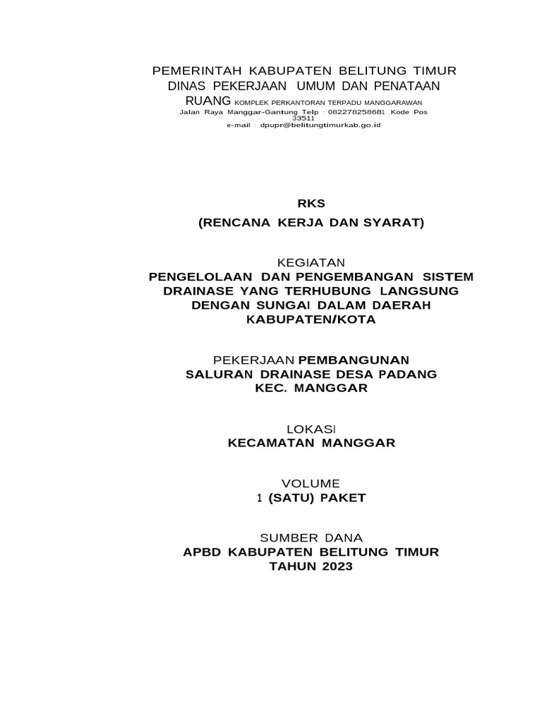 Contoh RKS | PDF