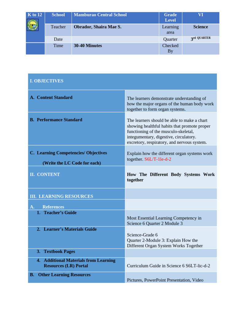 Understanding Human Body Systems | PDF | Human Body | Circulatory System