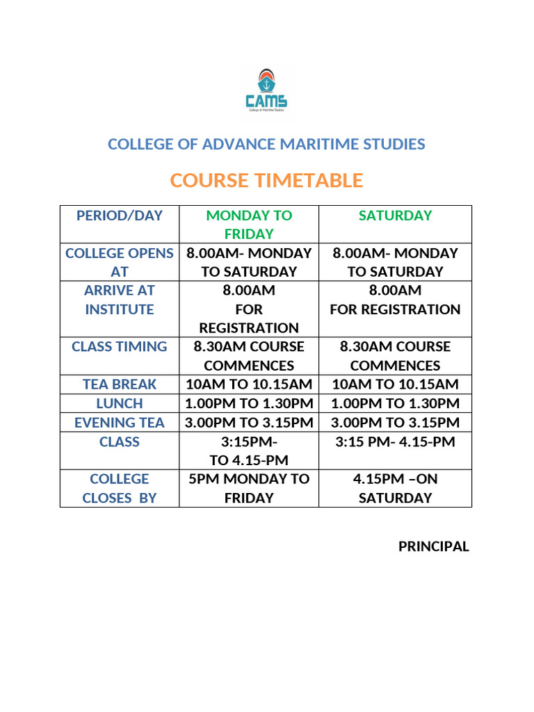 TIME TABLE | PDF