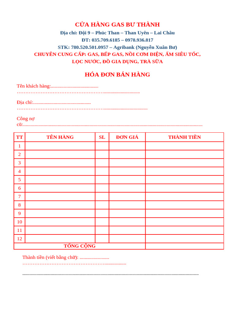 Hoa Don Ban Hang | PDF