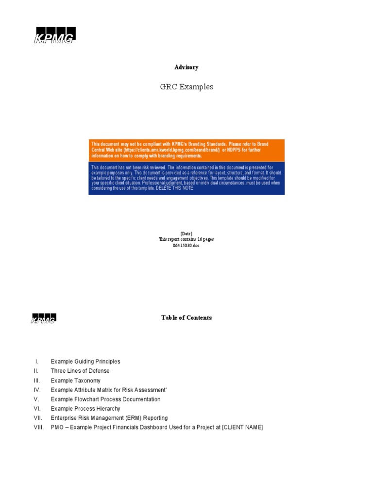 GRC Examples | PDF | Finance & Money Management