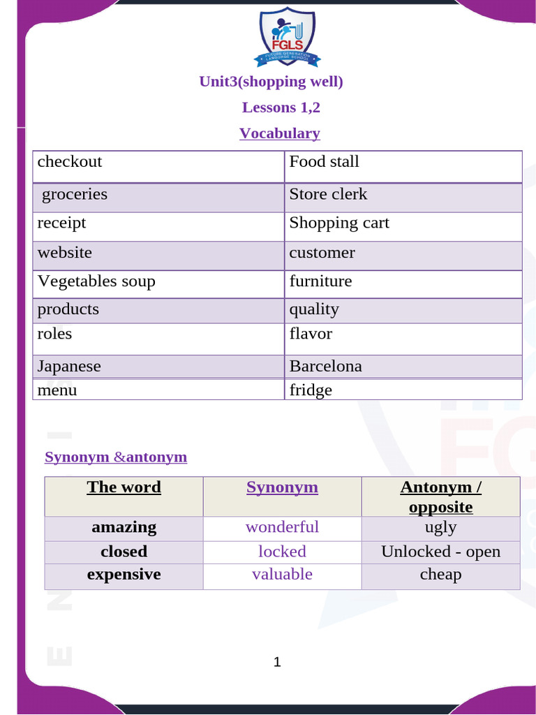 Shopping Vocabulary and Dialogues | PDF | Grocery Store | Cooking