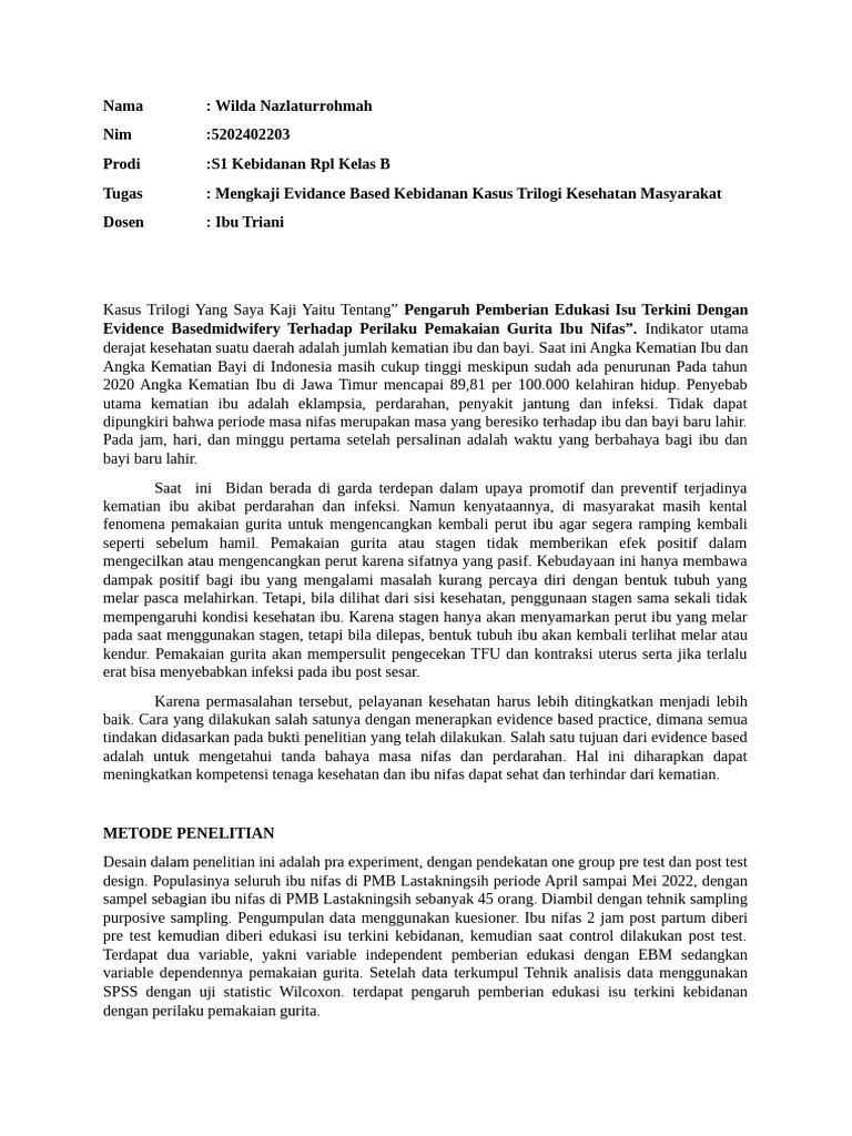 TUGAS ASKEB KEBIDANAN KASUS KOMPLEKS HENY IMELIA HADI _5202402227 salinan | PDF