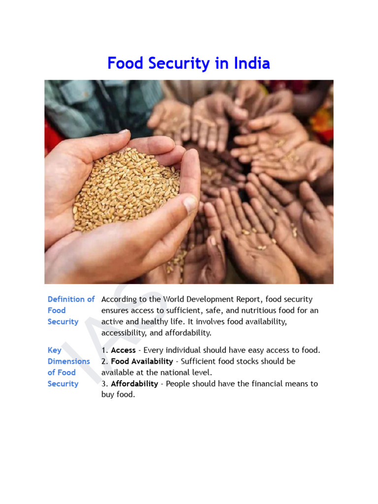 Food Security in India | PDF | Food Security | Hunger