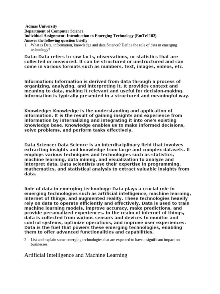 Admas Universit1 | PDF | Cloud Computing | Data Science