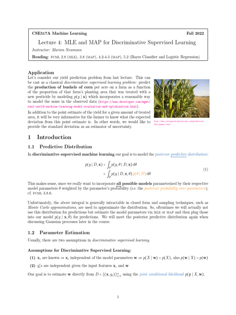 04 Lecturenote MLE MAP Discriminative | PDF | Regression Analysis | Logistic Regression