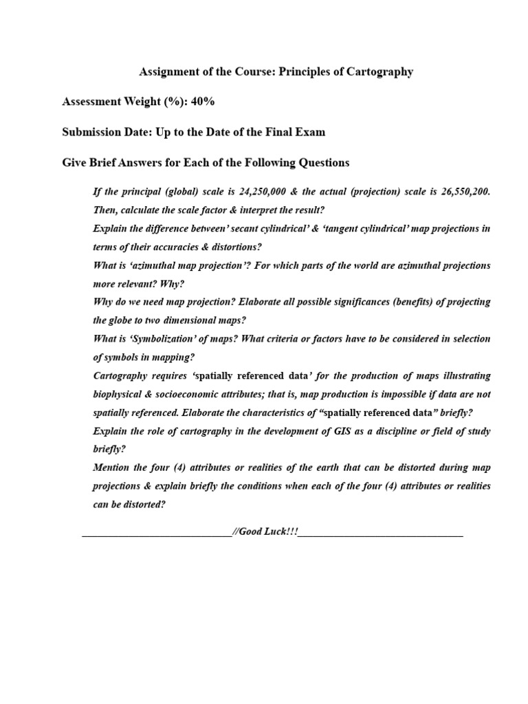 Assignment PrinciplesofCartography 2024. | PDF