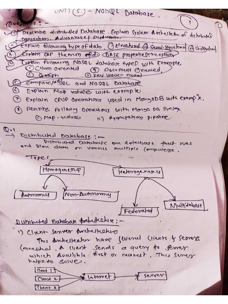 DBMS Unit 5 ) NOSQL | PDF