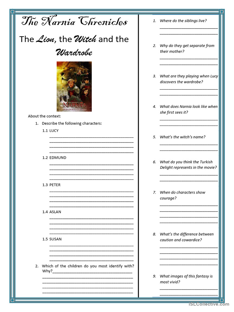 Character Analysis in Narnia Chronicles | PDF | The Chronicles Of ...