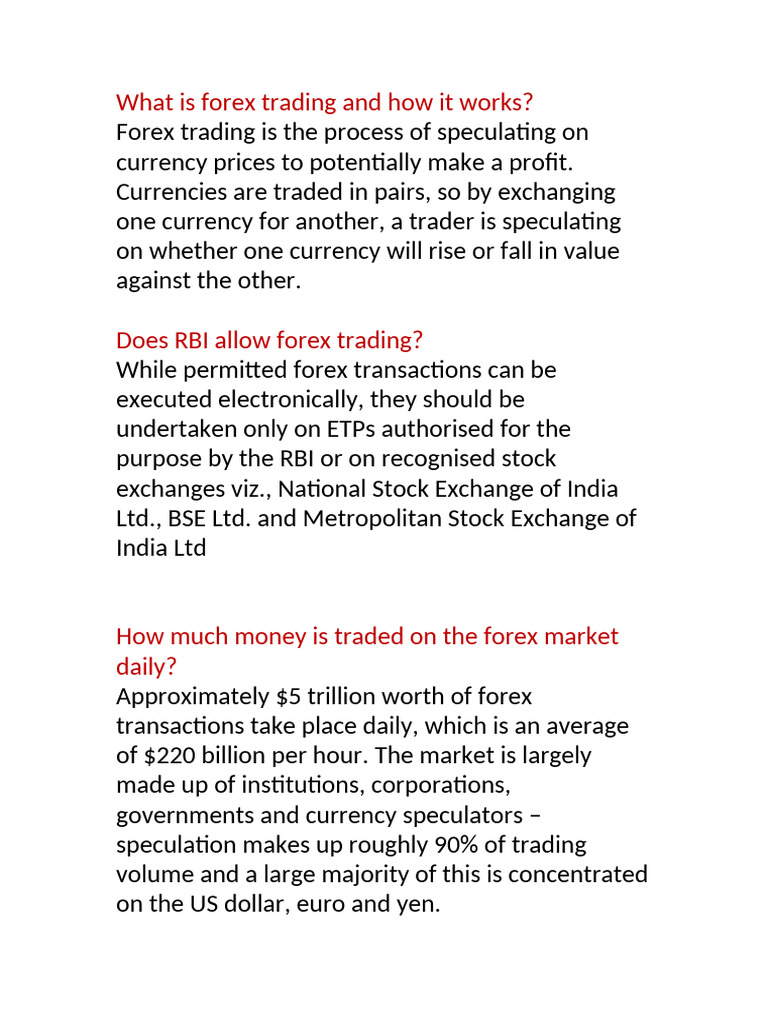 Understanding Forex Trading Basics | PDF